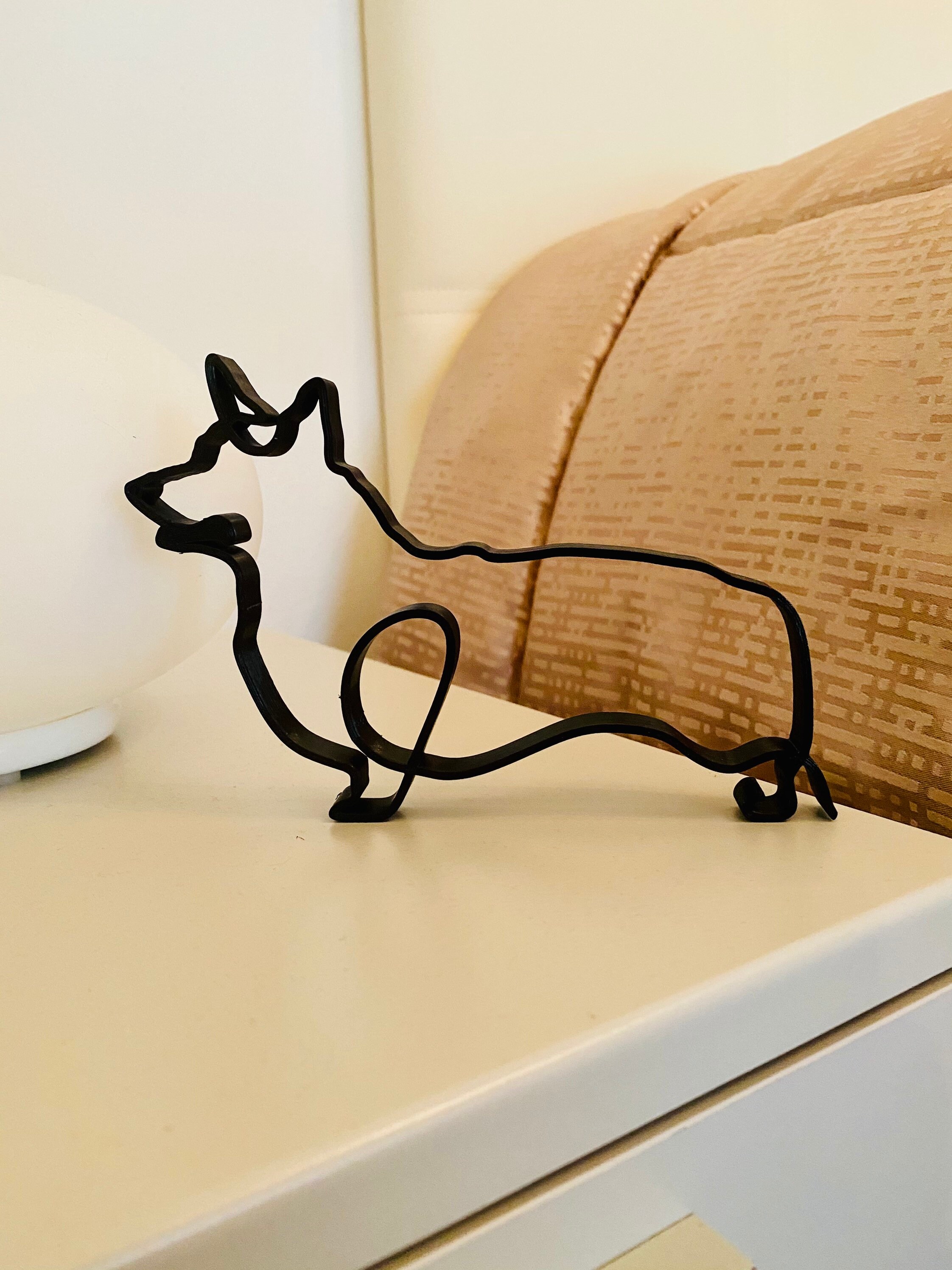 Corgi Dog Minimalist Art Plastic Sculpture 3D Printed Gifts | Etsy