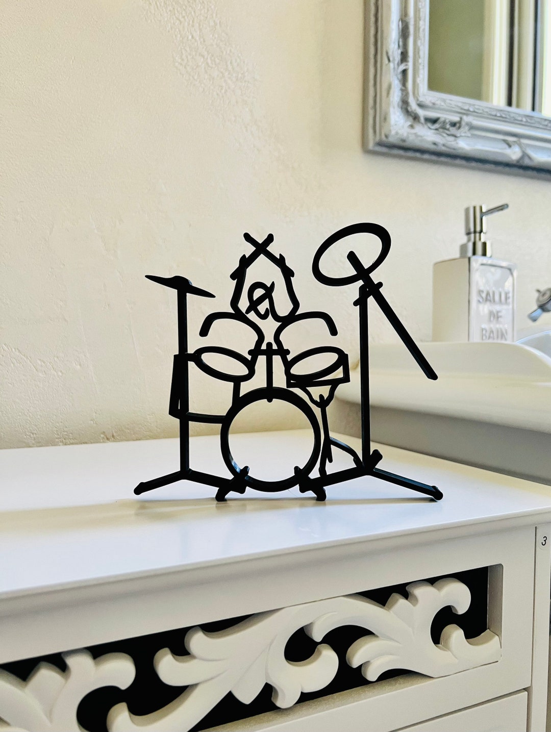 Drummer, Music, Rock, Plastic Tabletop Figure, Minimalist Art ...