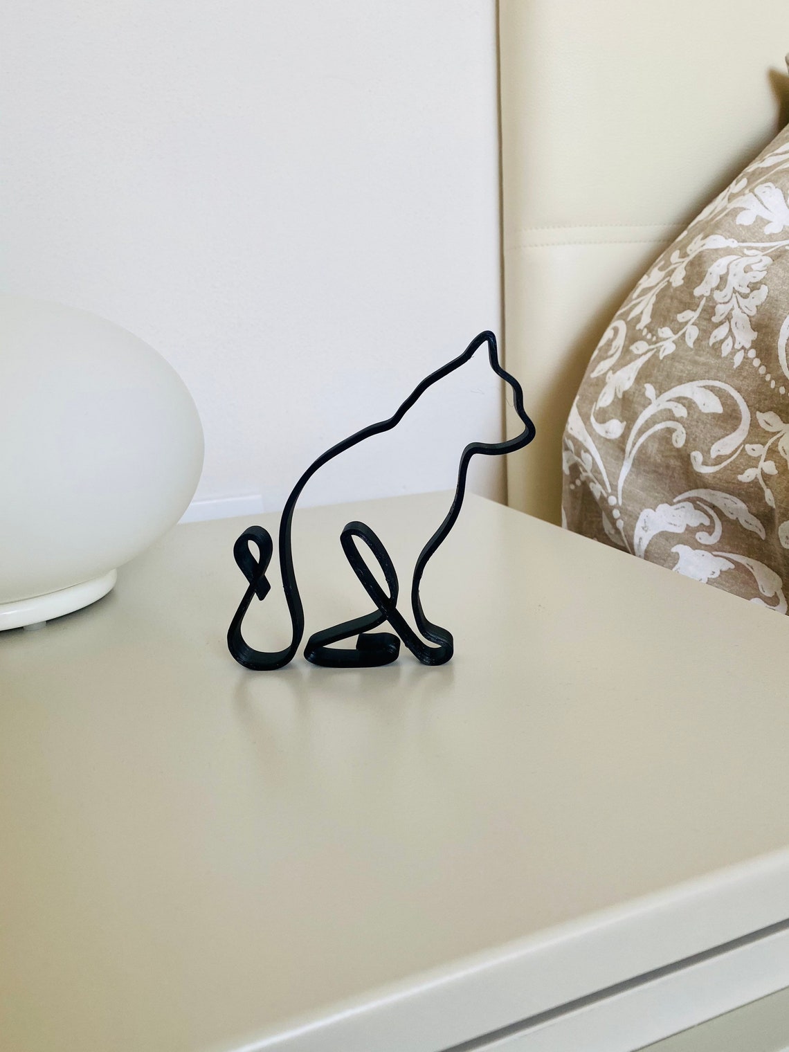 Sitting Cat Tabletop Plastic Figure Minimalist Art | Etsy