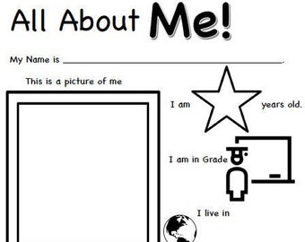 All About Me Printable, Back to School Yearbook Activity Pages, Annual ...