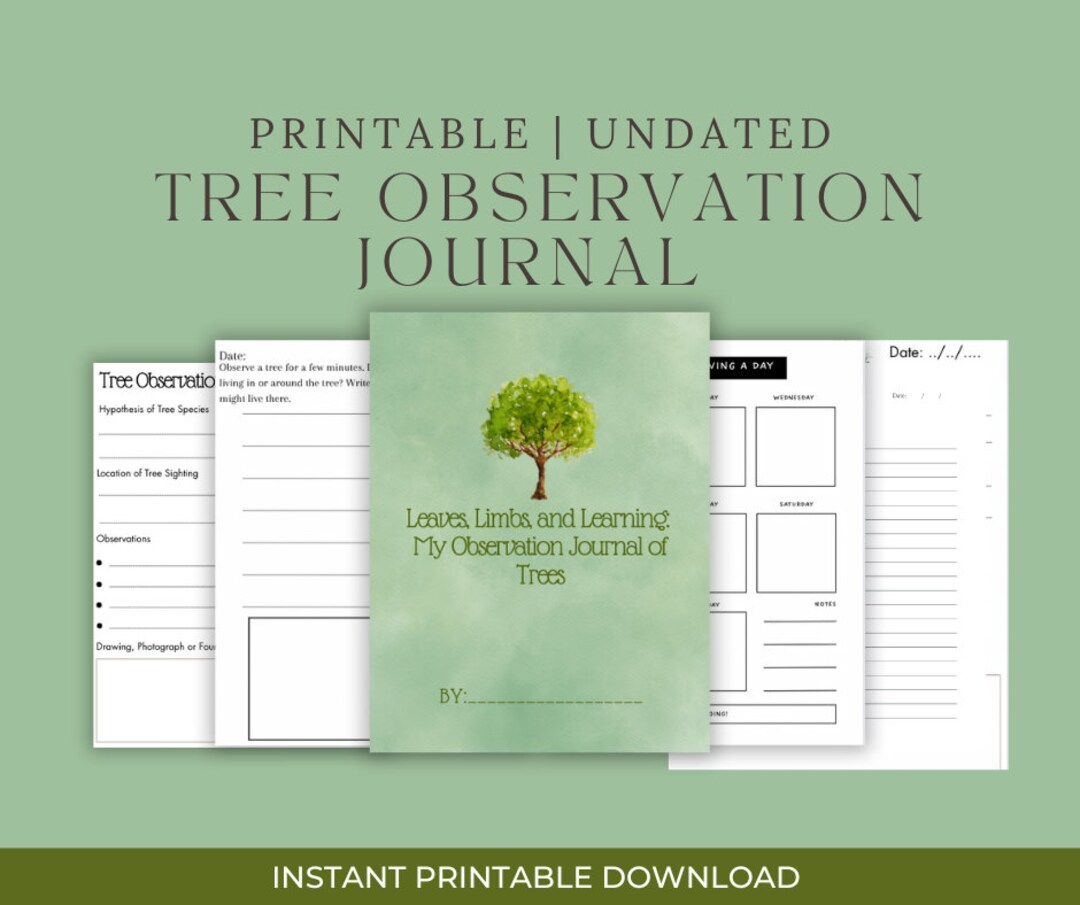 Tree Observation Journal for Nature Study - Etsy