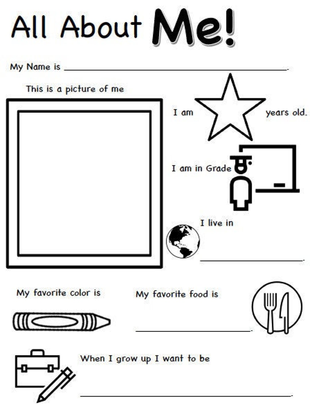 All About Me Printable Bundle Etsy all-about-me-printable-bundle-etsy