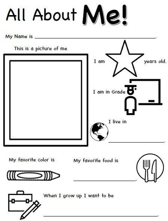 All About Me Printable Bundle - Etsy