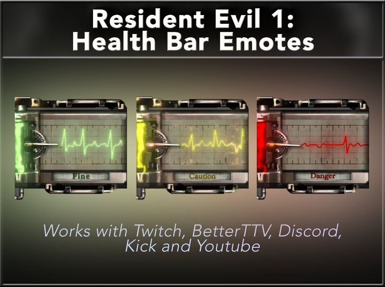 Resident Evil 1- Health Bar Emotes (twitch / Discord) - Etsy