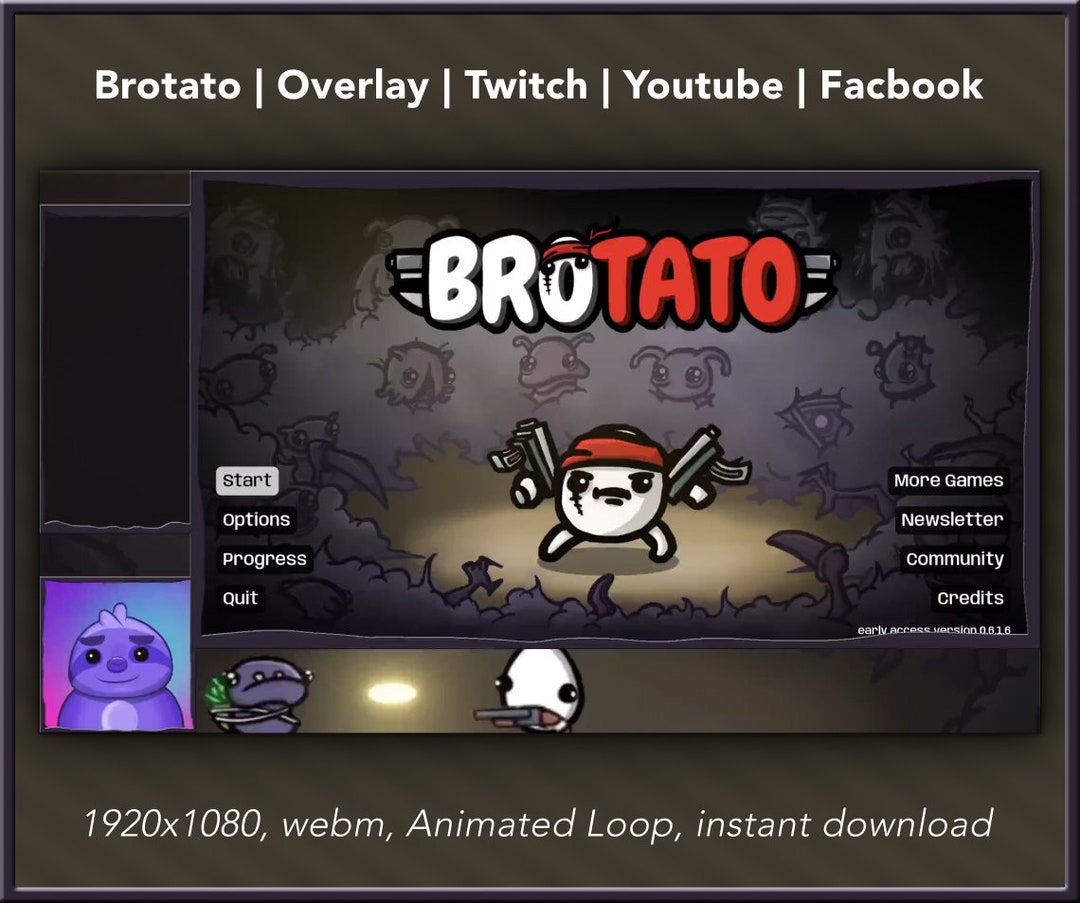 Brotato - Streaming Overlay for Twitch, Youtube and Facebook (PC) - Etsy
