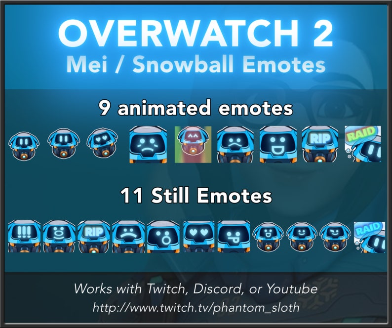 Overwatch 2 - Mei / Snowball Emote Pack for Twitch, Discord, and ...