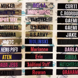 Custom Military Name Tape With Hook Fastener Backing (5"x1") or Sew-on ...