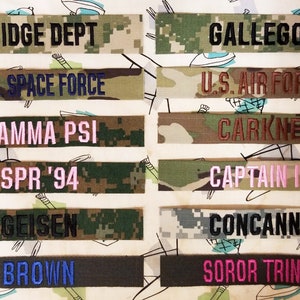 Custom Military Name Tape With Hook Fastener Backing (5"x1") or Sew-on ...