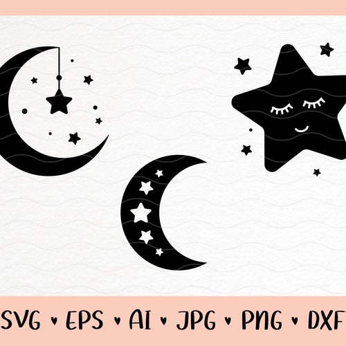 Moon and Stars Svg Files for Cricut / Star / SVG PNG EPS - Etsy