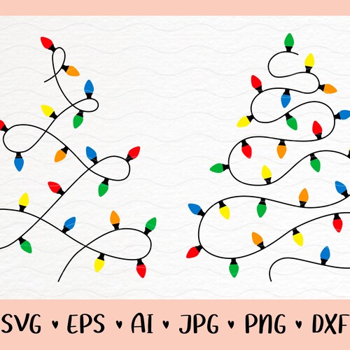 Christmas Tree Svg SVG DXF Christmas Lights Svg Christmas - Etsy Canada