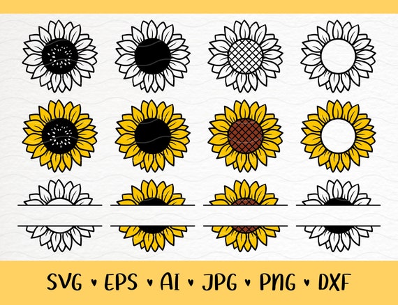 Sunflower SVG Bundle Vector EPS DXF Png Jpg Files for - Etsy Finland