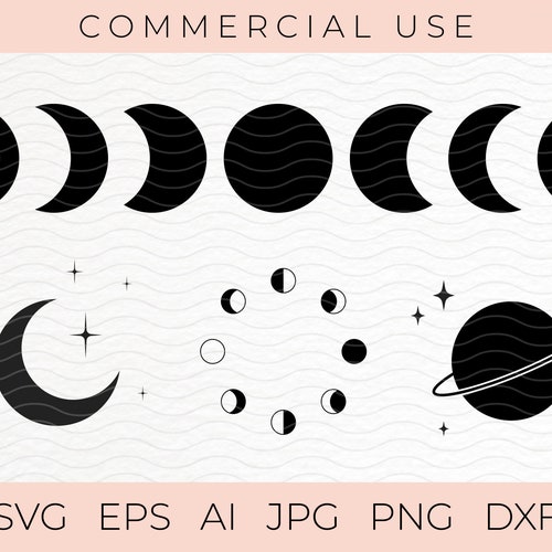 Moon SVG Bundle Vector EPS DXF Files for Cricut - Etsy