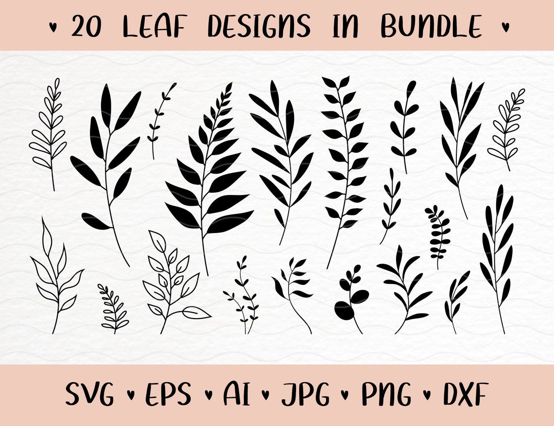 Leaves Svg Bundle Vector EPS DXF Ai Png Files for - Etsy