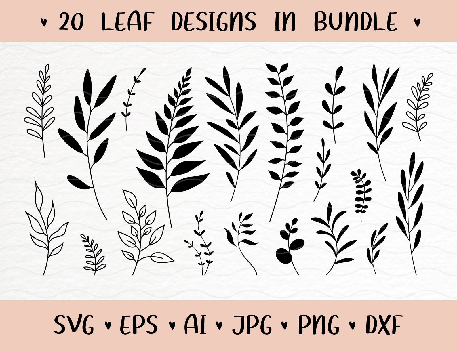 Leaves Svg Bundle Vector EPS DXF Ai Png Files for - Etsy