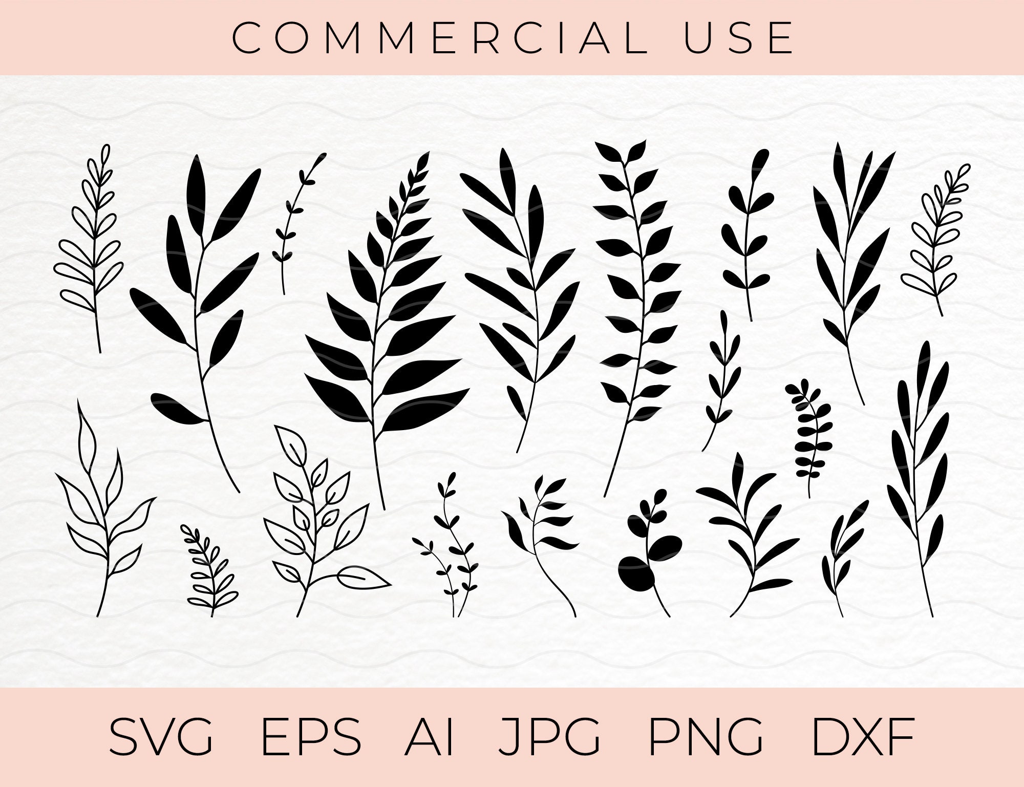 Leaves Svg Bundle Vector EPS DXF Ai Png Files for - Etsy