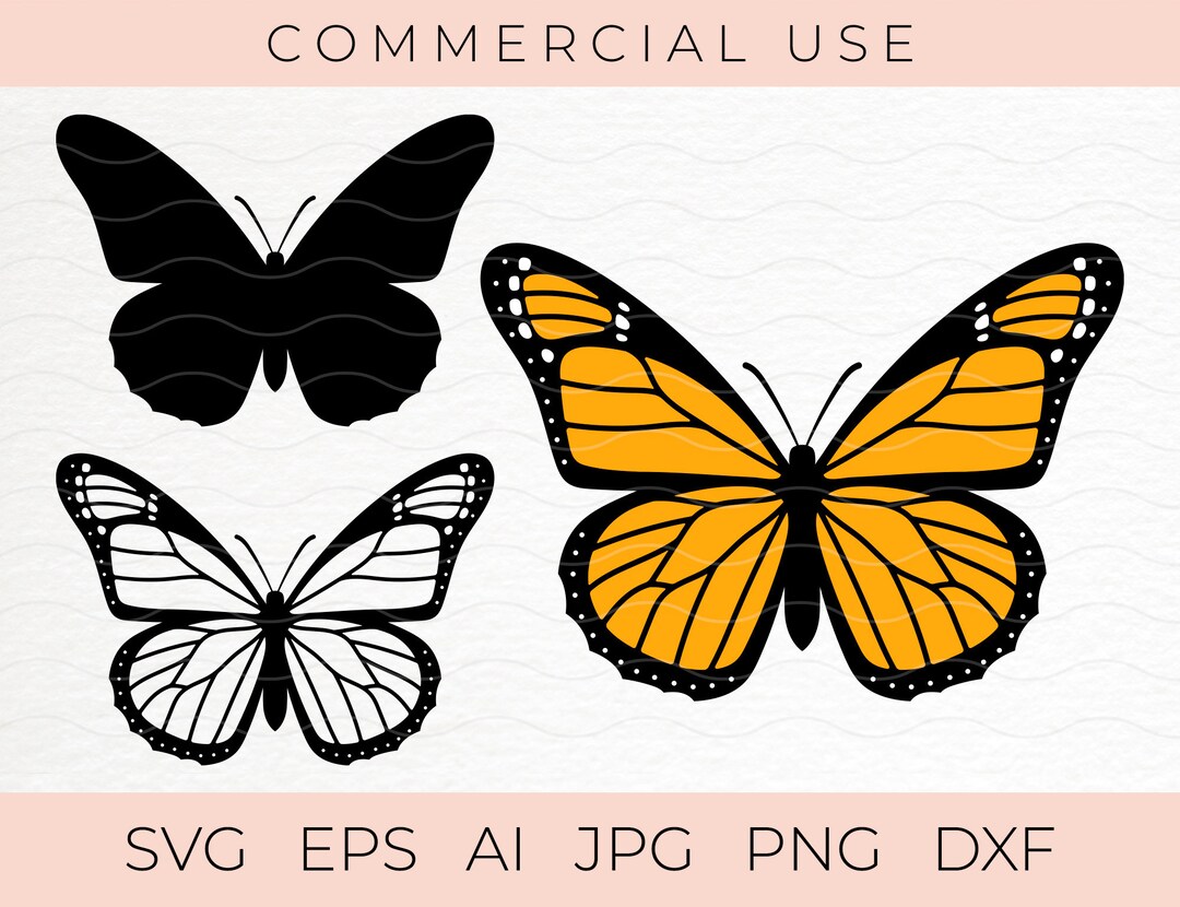 Monarch Butterfly, SVG Set, Vector Set, EPS, AI, Png, Svg, Dxf, Jpg ...