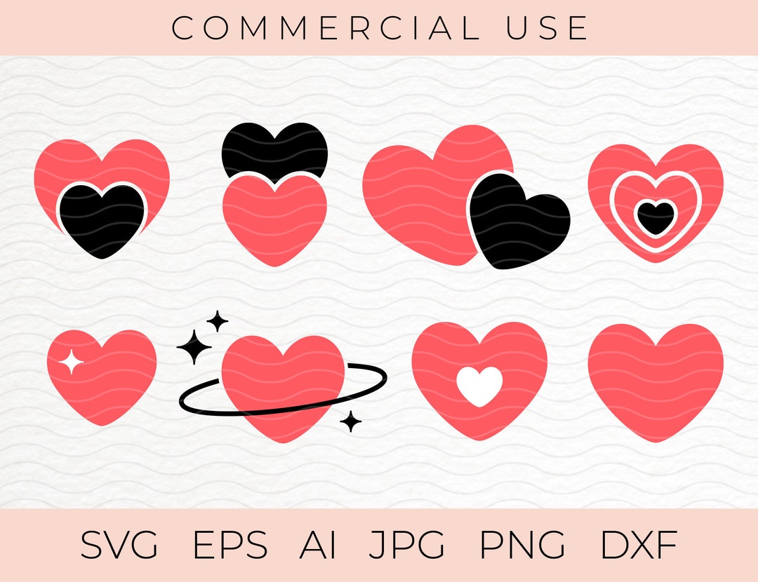 Hearts Svg Bundle Vector, EPS, DXF Files for Cricut, Silhouette ...