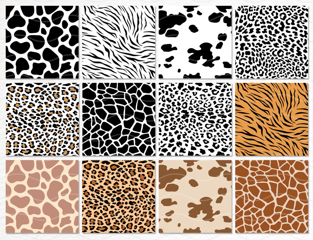 Animal Print Set SVG Seamless Pattern Bundle Vector, EPS, DXF Files for ...