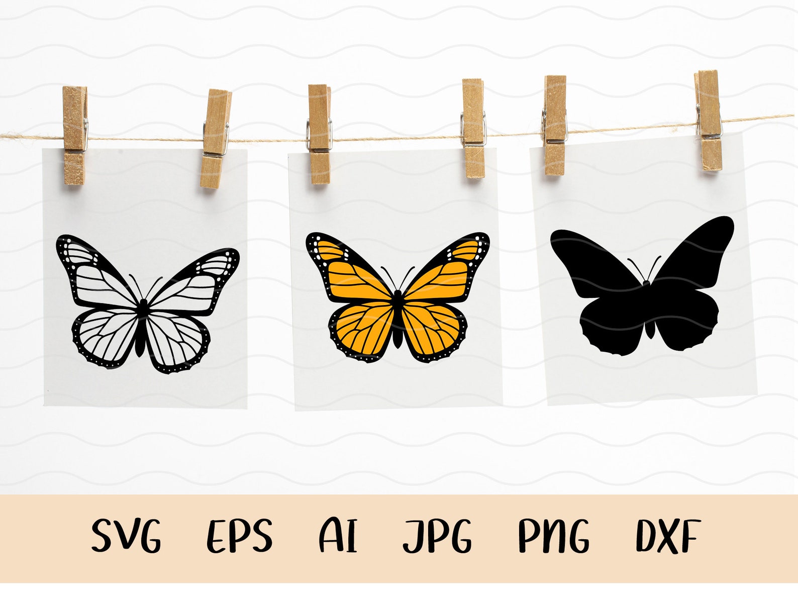 Monarch Butterfly SVG Set Vector Set EPS AI Png Svg | Etsy