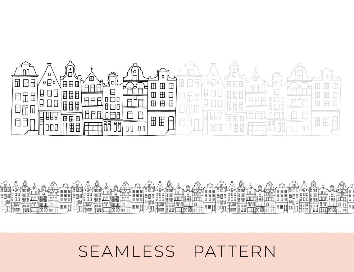 Amsterdam SVG Seamless Pattern Vector EPS DXF Files for - Etsy