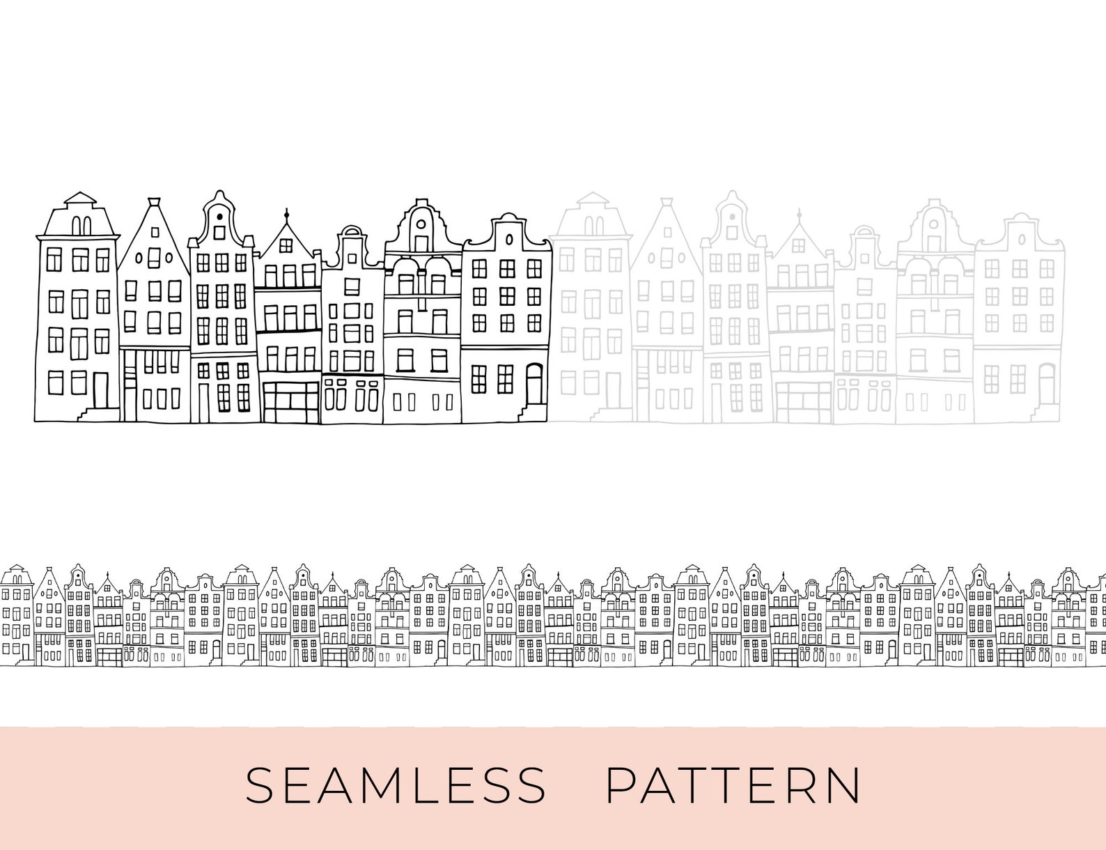 Amsterdam SVG Seamless Pattern Vector EPS DXF Files for - Etsy