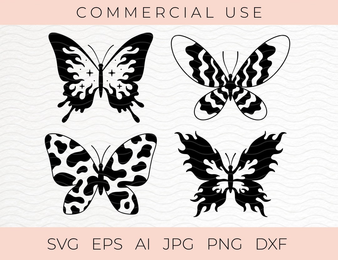 Butterfly SVG Set Digital Download PNG, EPS, Ai, Dxf, Jpg Cut File ...