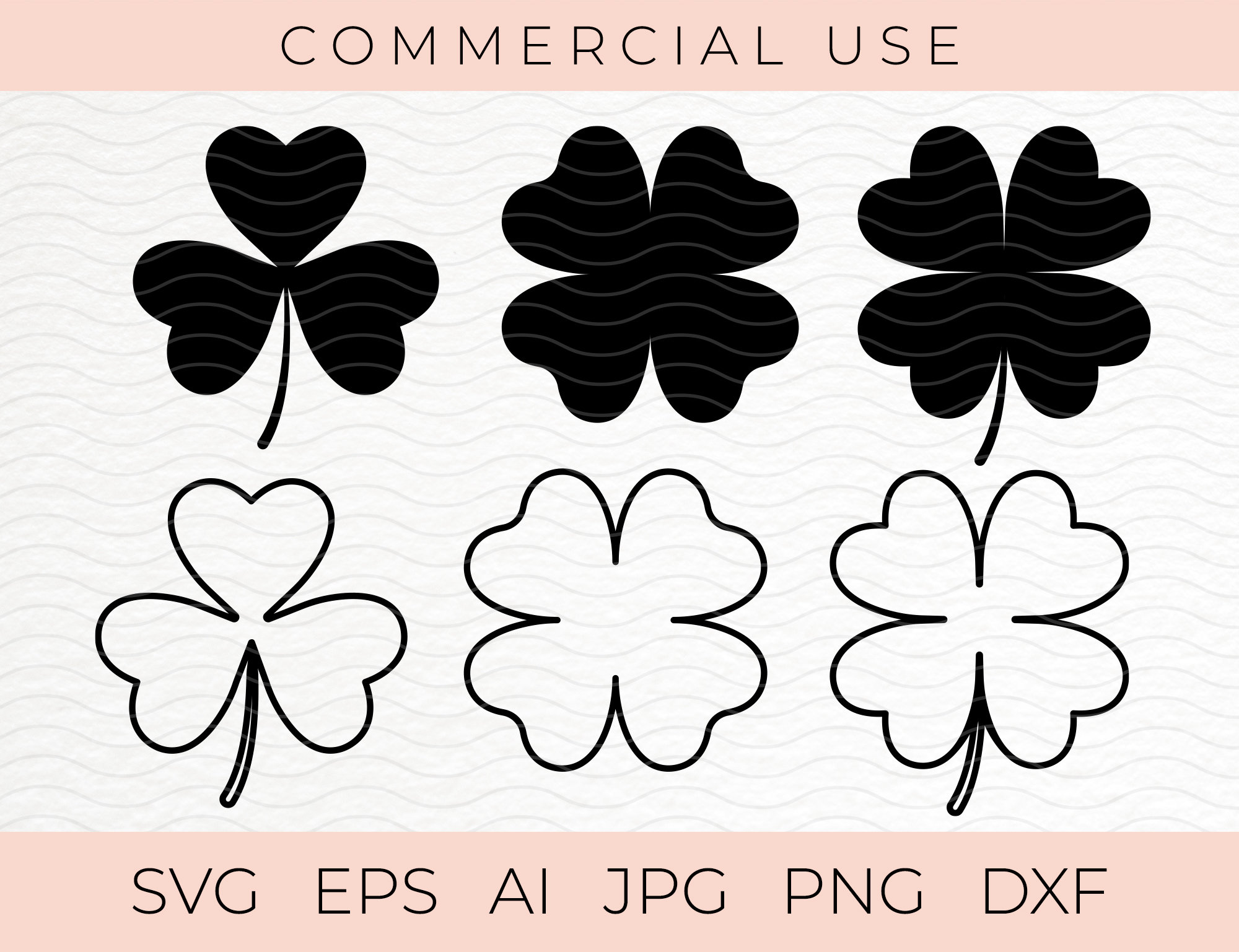 Clover SVG Bundle Vector Shamrock DIGITAL DOWNLOAD Svg - Etsy
