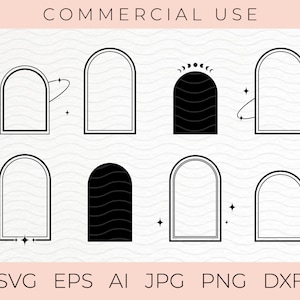 Arc Frame SVG Bundle Files for Cricut, Silhouette Frame Clipart Digital ...