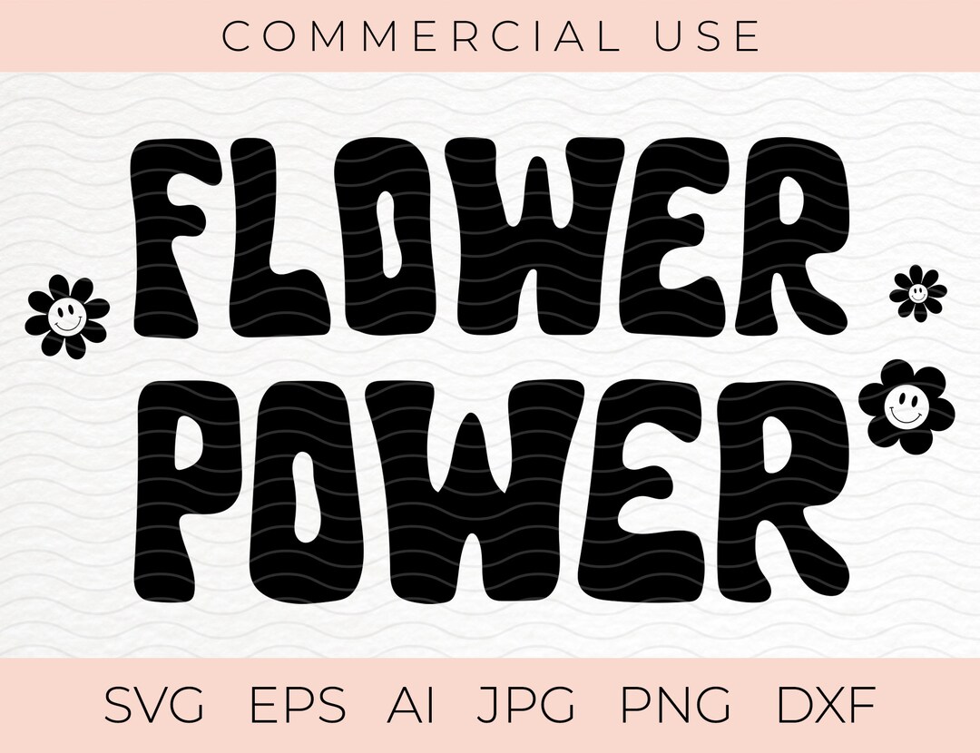 Flower Power Clipart SVG Vector Files for Cricut, Silhouette Boho ...