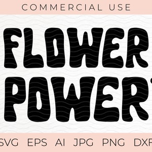 Flower Power Clipart SVG Vector Files for Cricut, Silhouette Boho ...