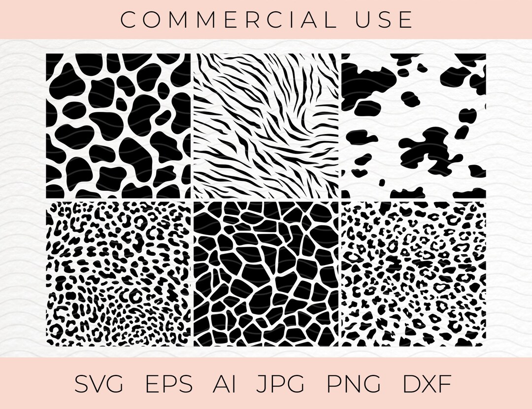 Animal Print SVG Bundle Vector, EPS, DXF Files for Cricut, Silhouette ...