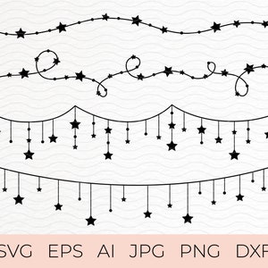 Star String SVG Bundle | Stars in Black Outline | Vector Clipart | EPS ...
