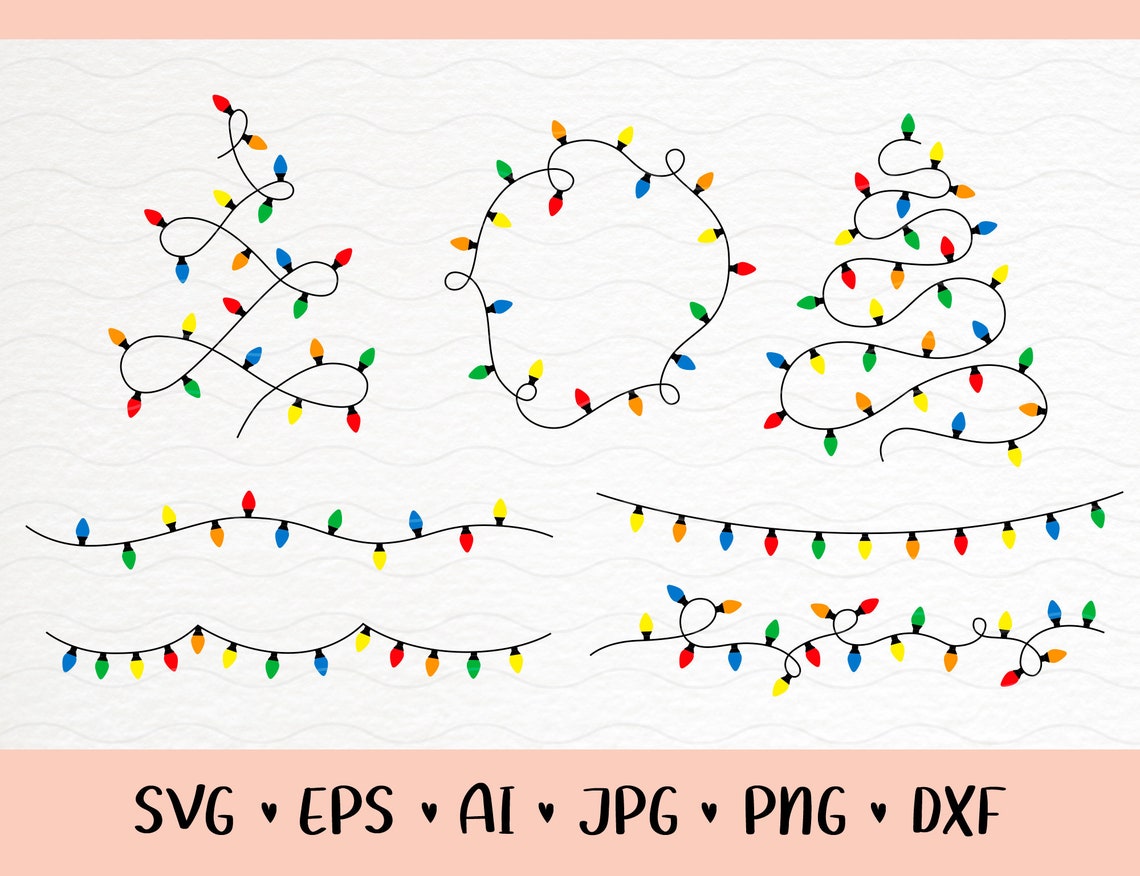 Christmas Lights SVG Bundle Vector EPS DXF Files for - Etsy