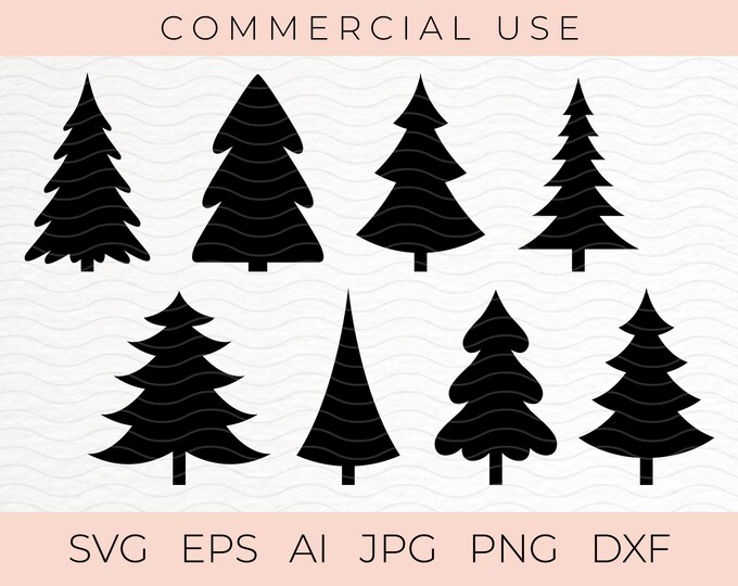 Christmas Tree Svg Bundle Vector, EPS, DXF Files for Cricut, Silhouette ...