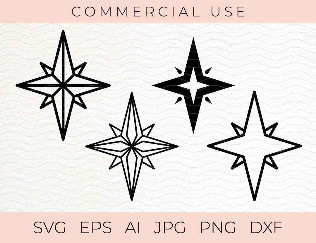 Christmas Stars SVG Bundle Vector, EPS, DXF Cut Files for Cricut ...