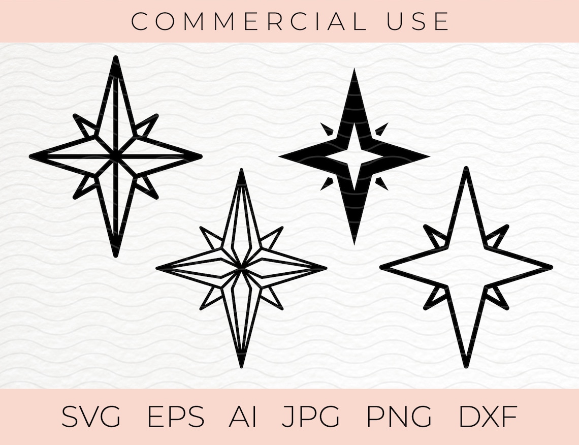 Christmas Stars SVG Bundle Vector EPS DXF Cut Files for - Etsy
