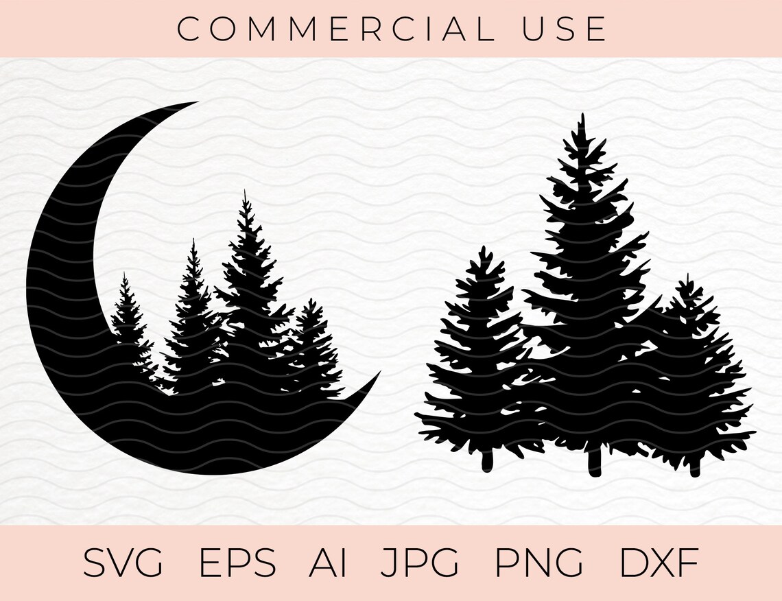 Pine Trees SVG Files for Cricut Silhouette Cut Files - Etsy