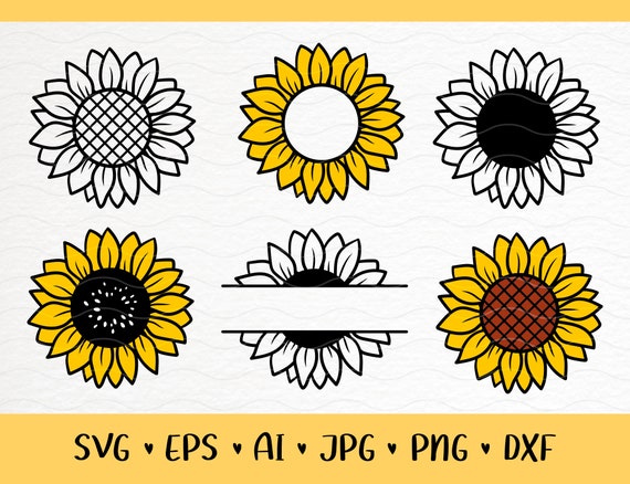 Sunflower SVG Bundle EPS DXF Ai Png Jpg Instant - Etsy