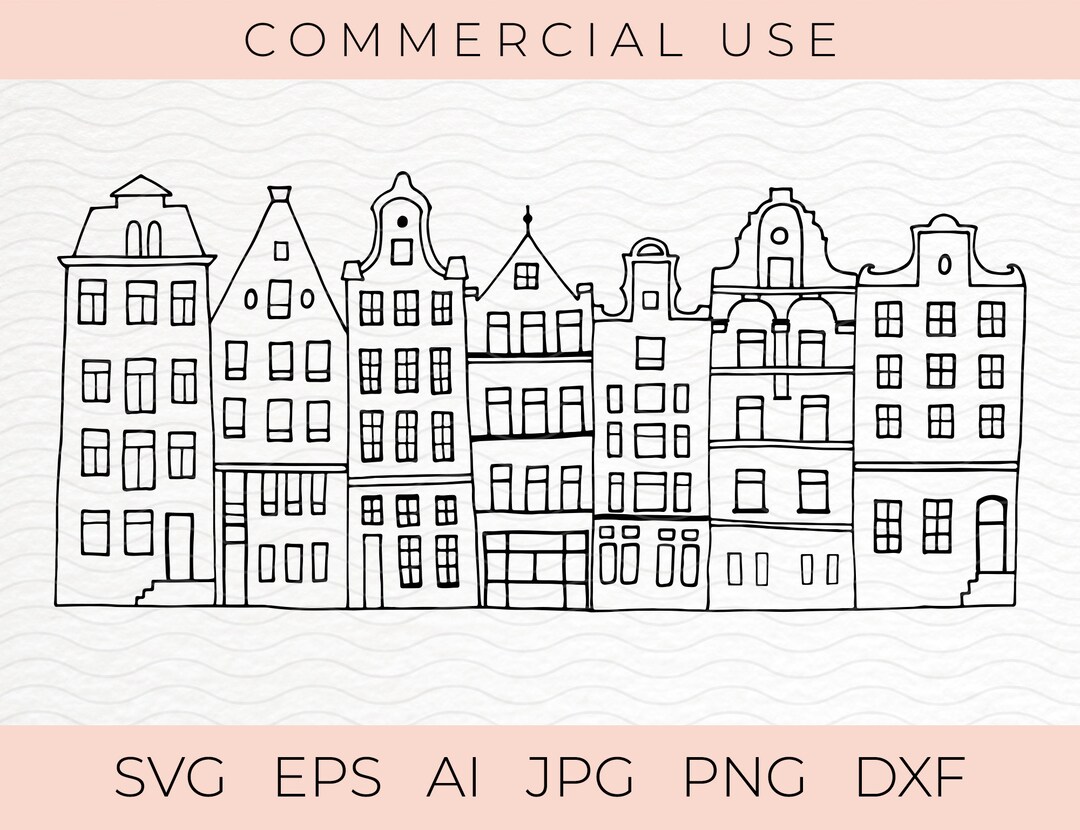 Amsterdam SVG Seamless Pattern Vector, EPS, DXF Files for Cricut ...