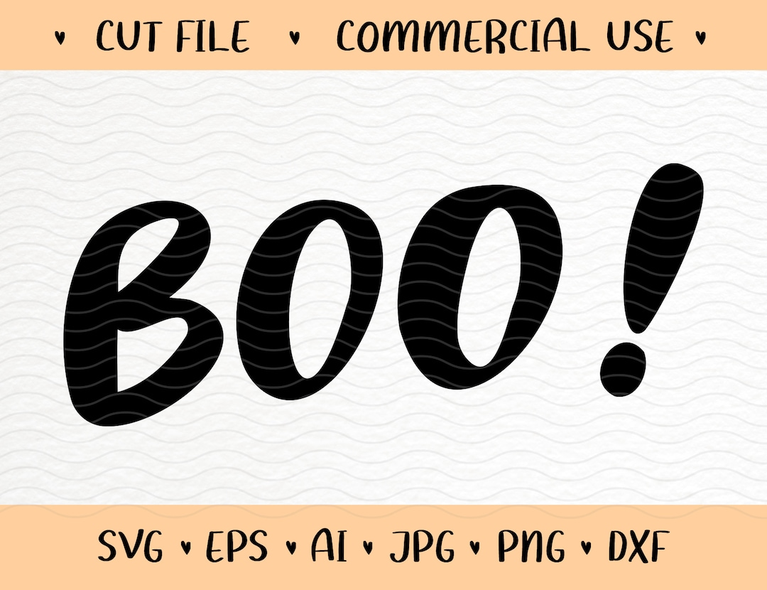 Boo SVG Vector, Eps, Dxf Files for Cricut, Silhouette Halloween Svg ...