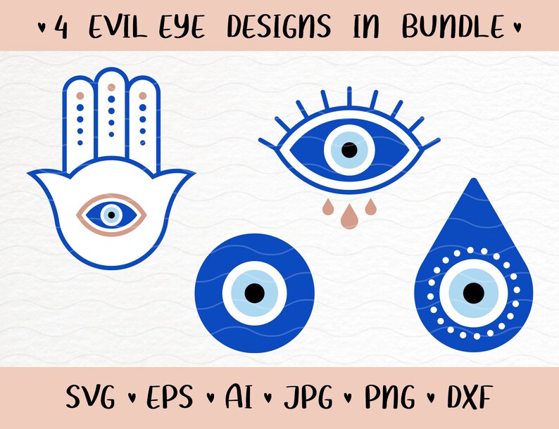 EVIL EYE SVG Bundle Vector Eps Dxf Files for Cricut - Etsy