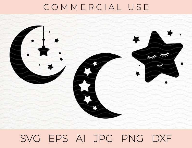 Moon and Stars Svg Files for Cricut / Star / SVG PNG EPS - Etsy Australia