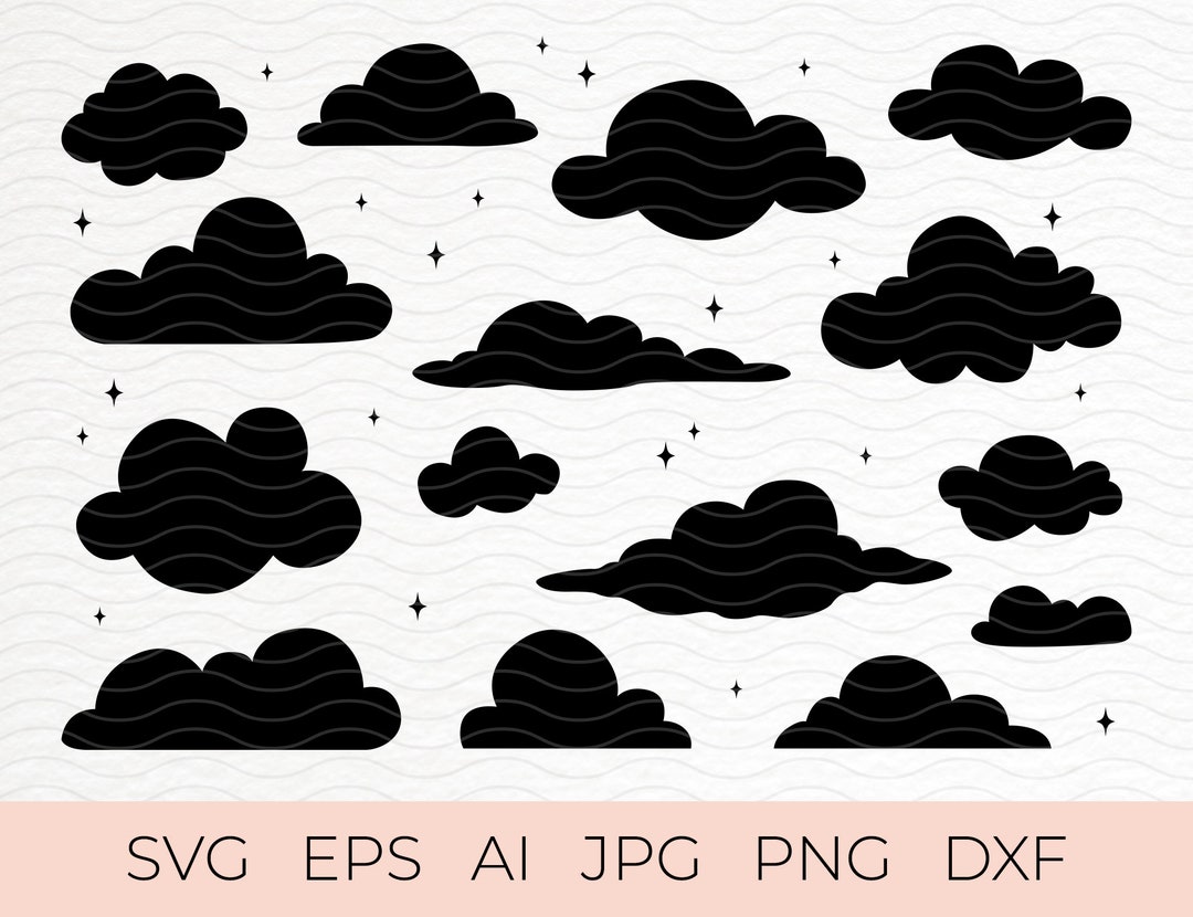 Cloud SVG Bundle | Vector, EPS, DXF | Files for Cricut, Silhouette ...
