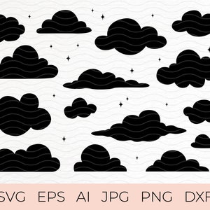 Cloud SVG Bundle | Vector, EPS, DXF | Files for Cricut, Silhouette ...