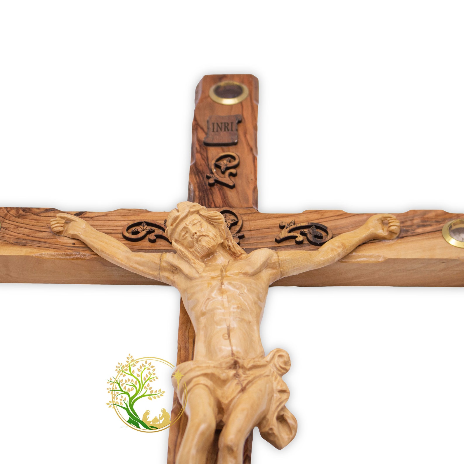 Decorative Wall Hanging Crucifix - Handmade From Olive Wood Jesus Cross ...