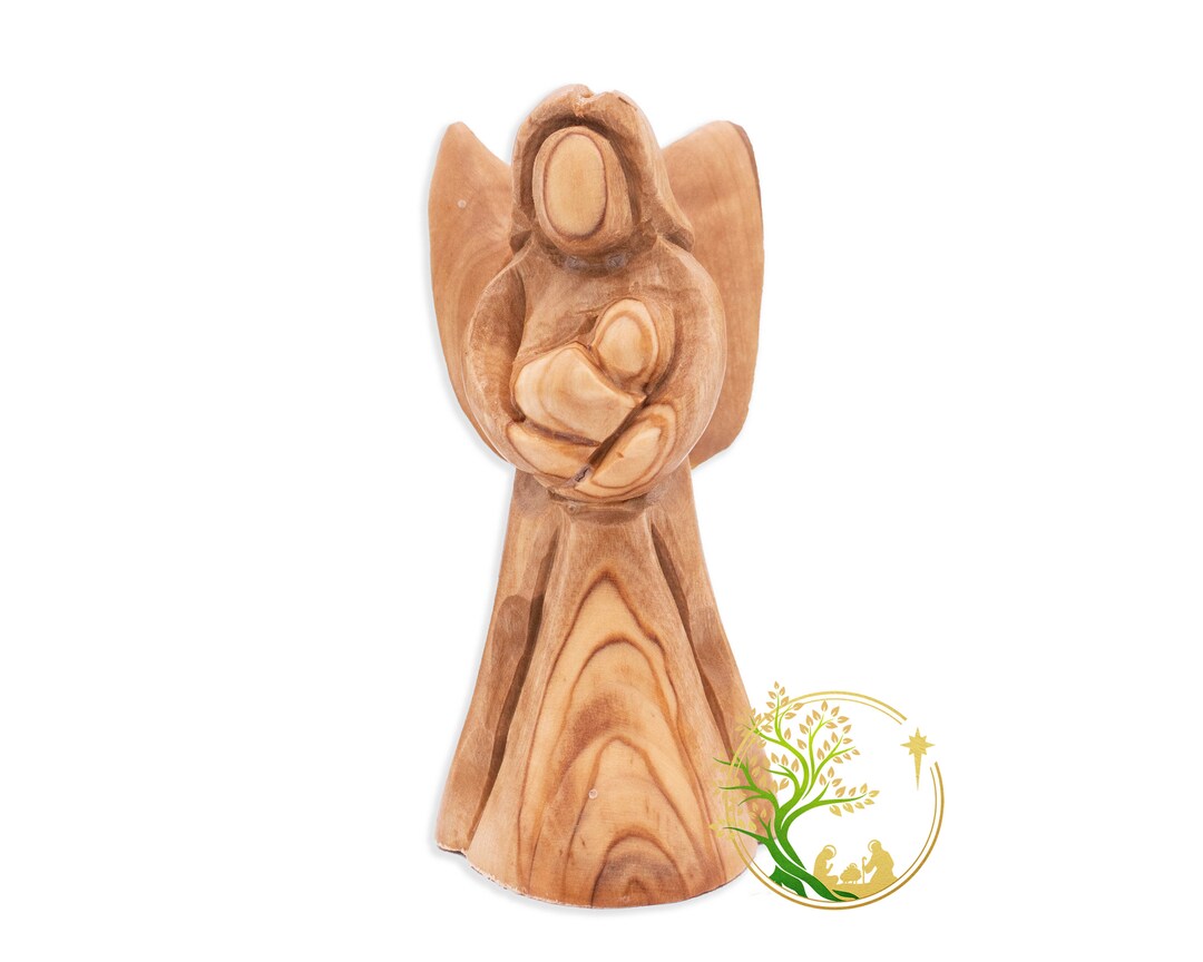 Mini Guardian Angel Holding Baby Statue - Religious Angel Figurine ...