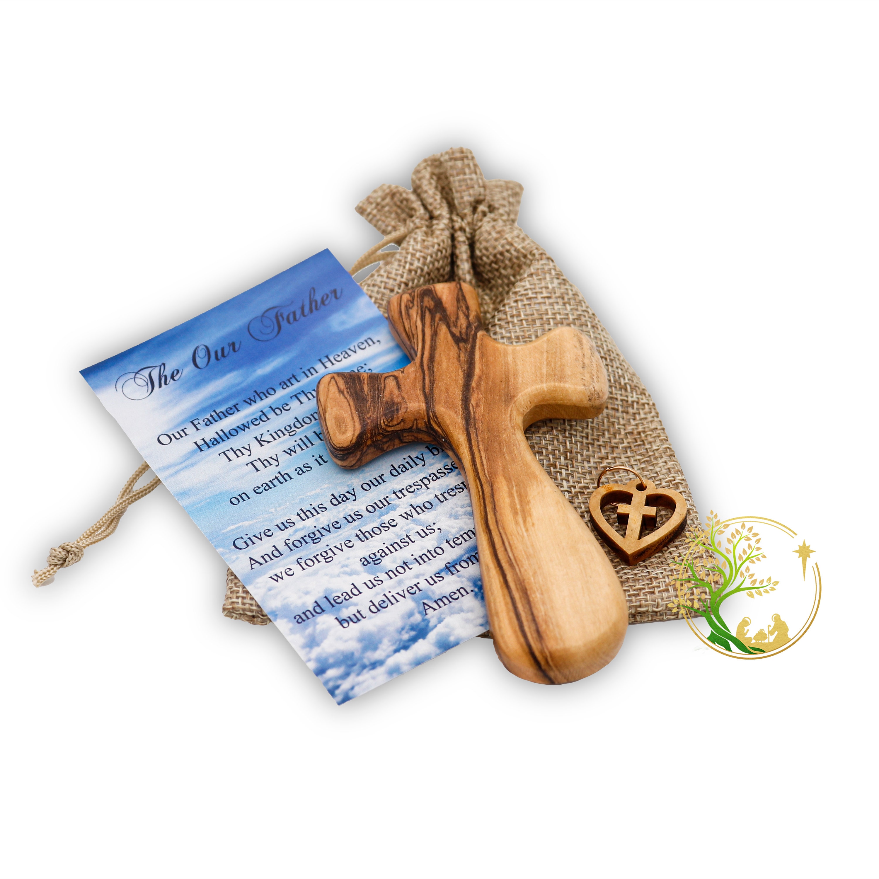 Personalized Olive Wood Comfort Cross: Holy Land Prayer Cross - Etsy