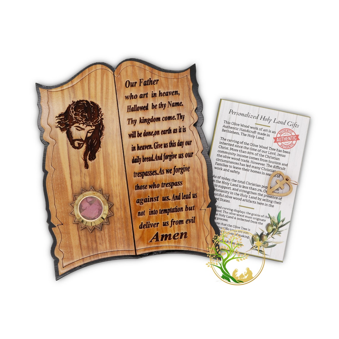 Our Father Prayer Wall Art Olive Wood Lords Prayer Plaque - Etsy