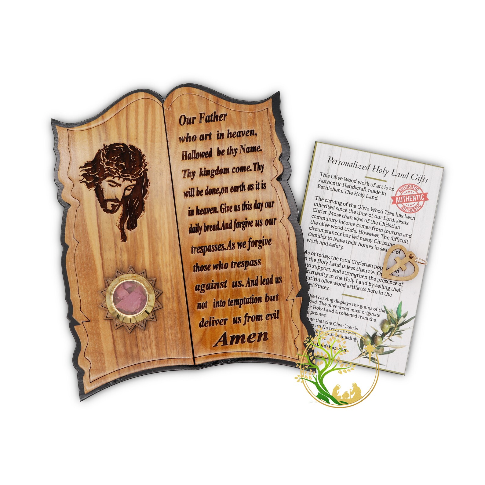 Our Father Prayer Wall Art Olive Wood Lords Prayer Plaque - Etsy