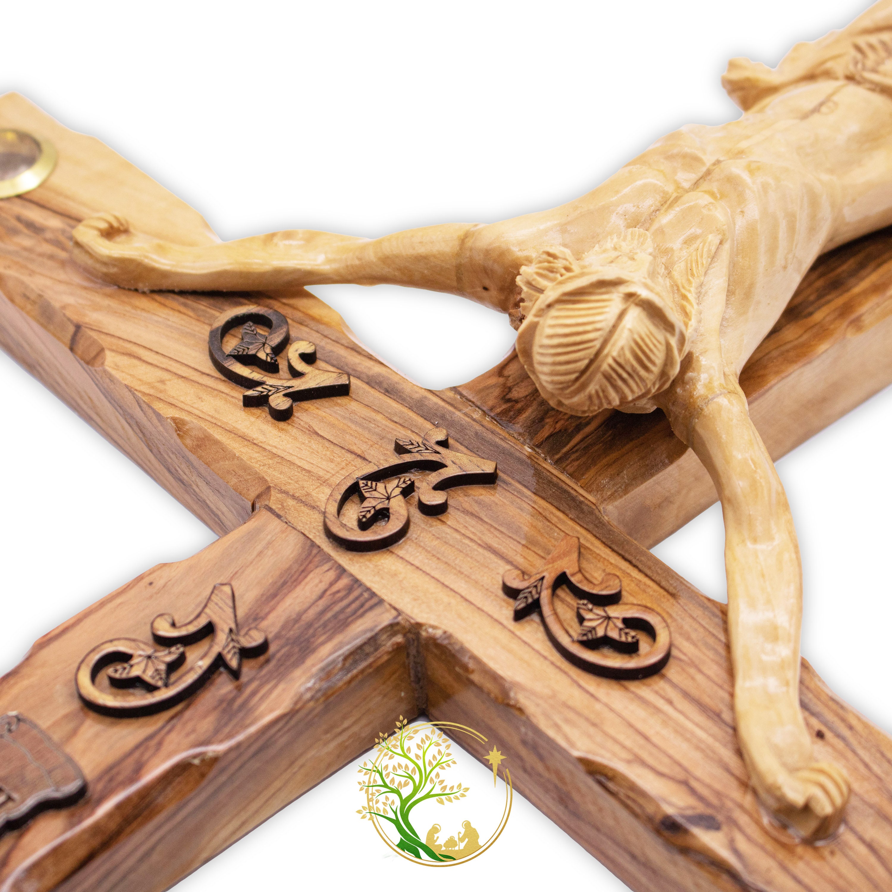 Decorative Wall Hanging Crucifix - Handmade From Olive Wood Jesus Cross ...